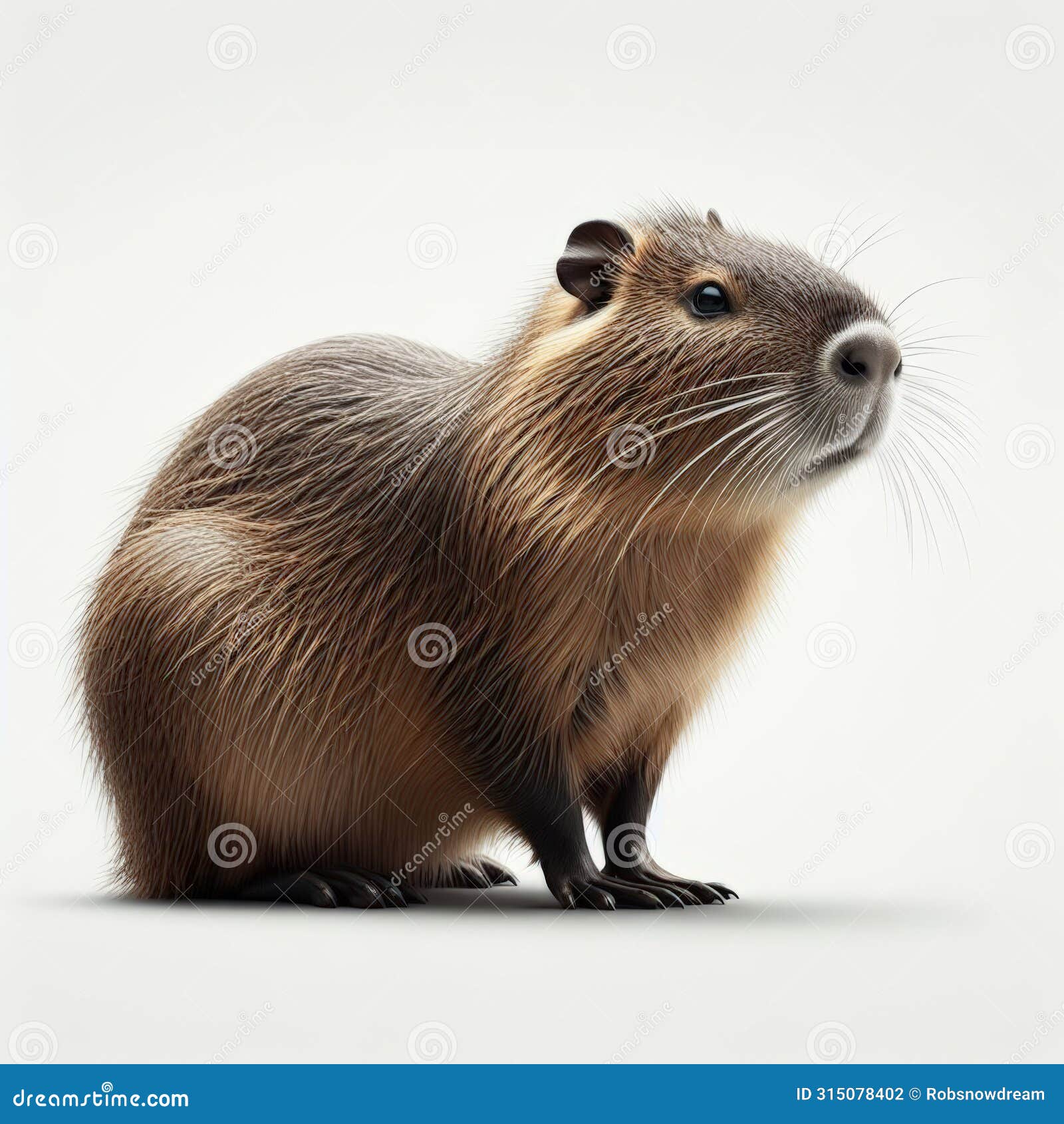 Image of Isolated Capybara Against Pure White Background, Ideal for ...