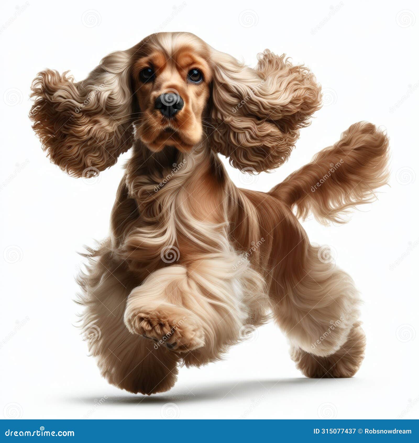 Image of Isolated Cocker Spaniel Against Pure White Background, Ideal ...