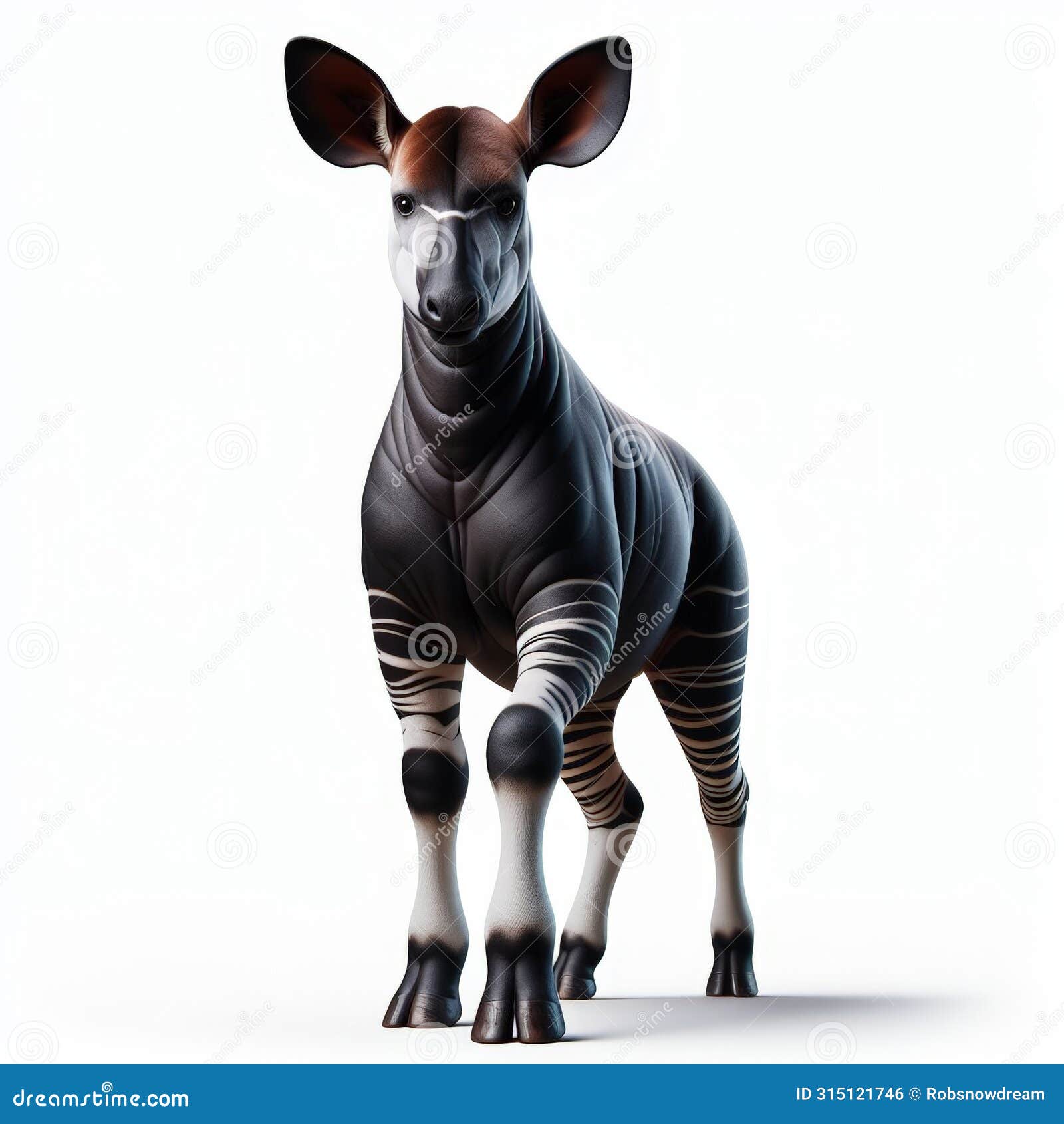 Image of Isolated Okapi Against Pure White Background, Ideal for ...