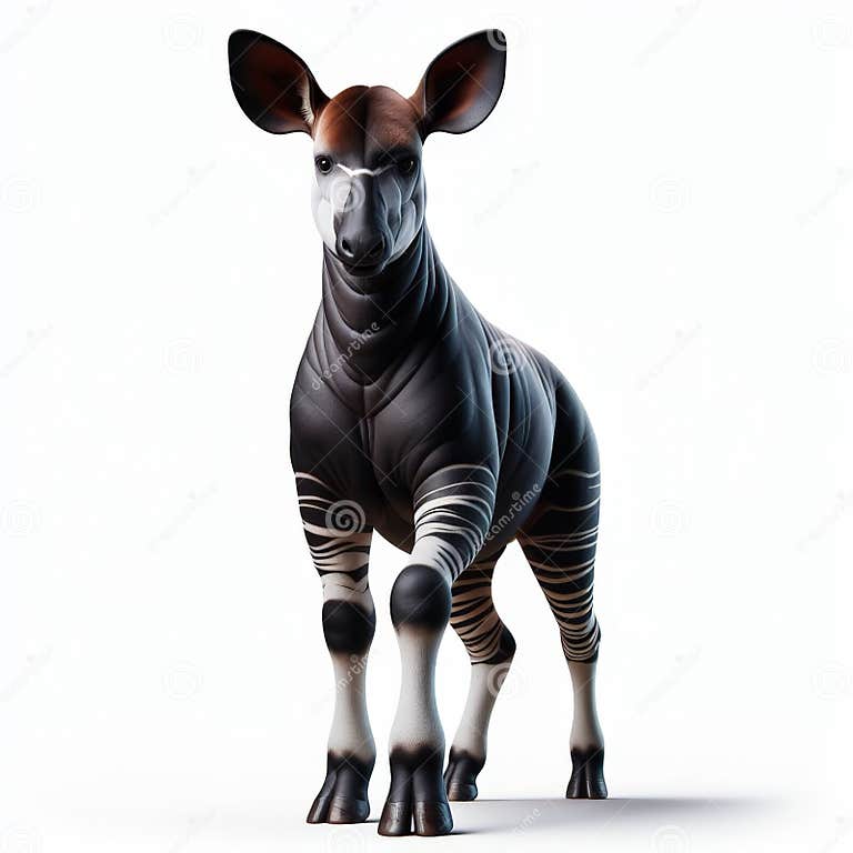Image of Isolated Okapi Against Pure White Background, Ideal for ...
