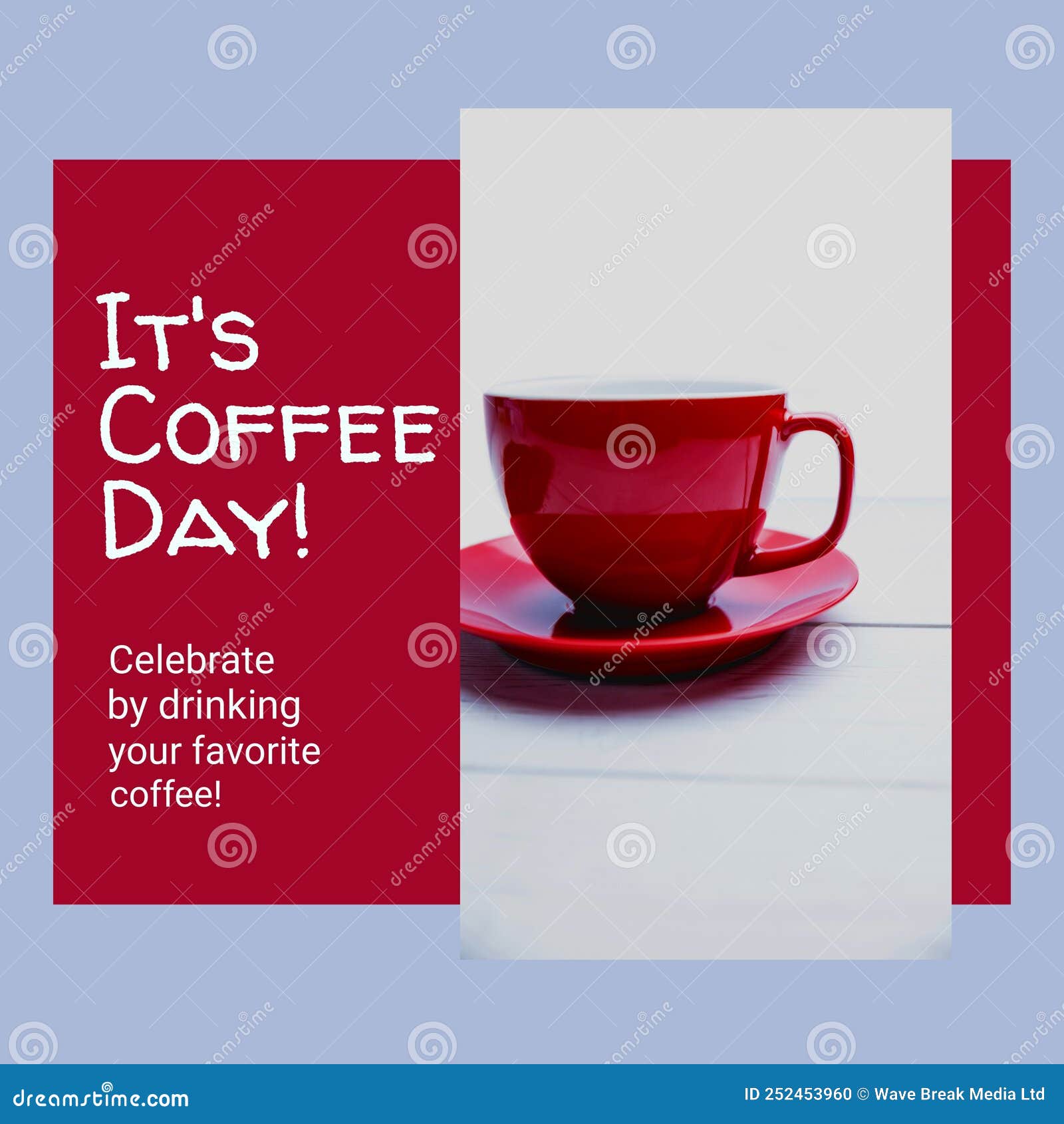 Image of Its Coffee Day Over Red Cup of Coffee Stock Photo - Image of ...