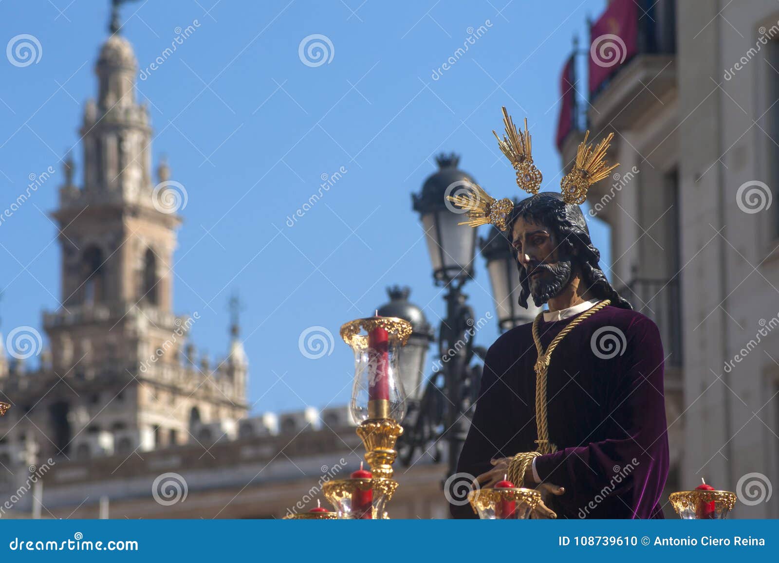 Jesus Captive in the Procession of the Holy Week in Seville Stock Photo ...