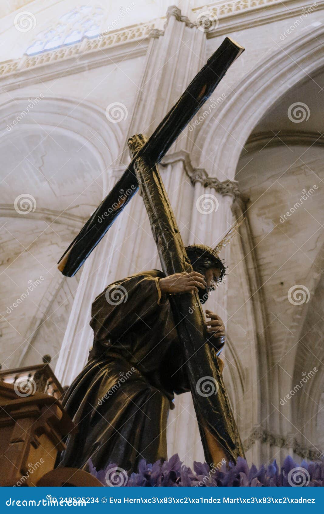 Image of Jesus Christ with Cross Inside Cathedral of Seville Editorial ...