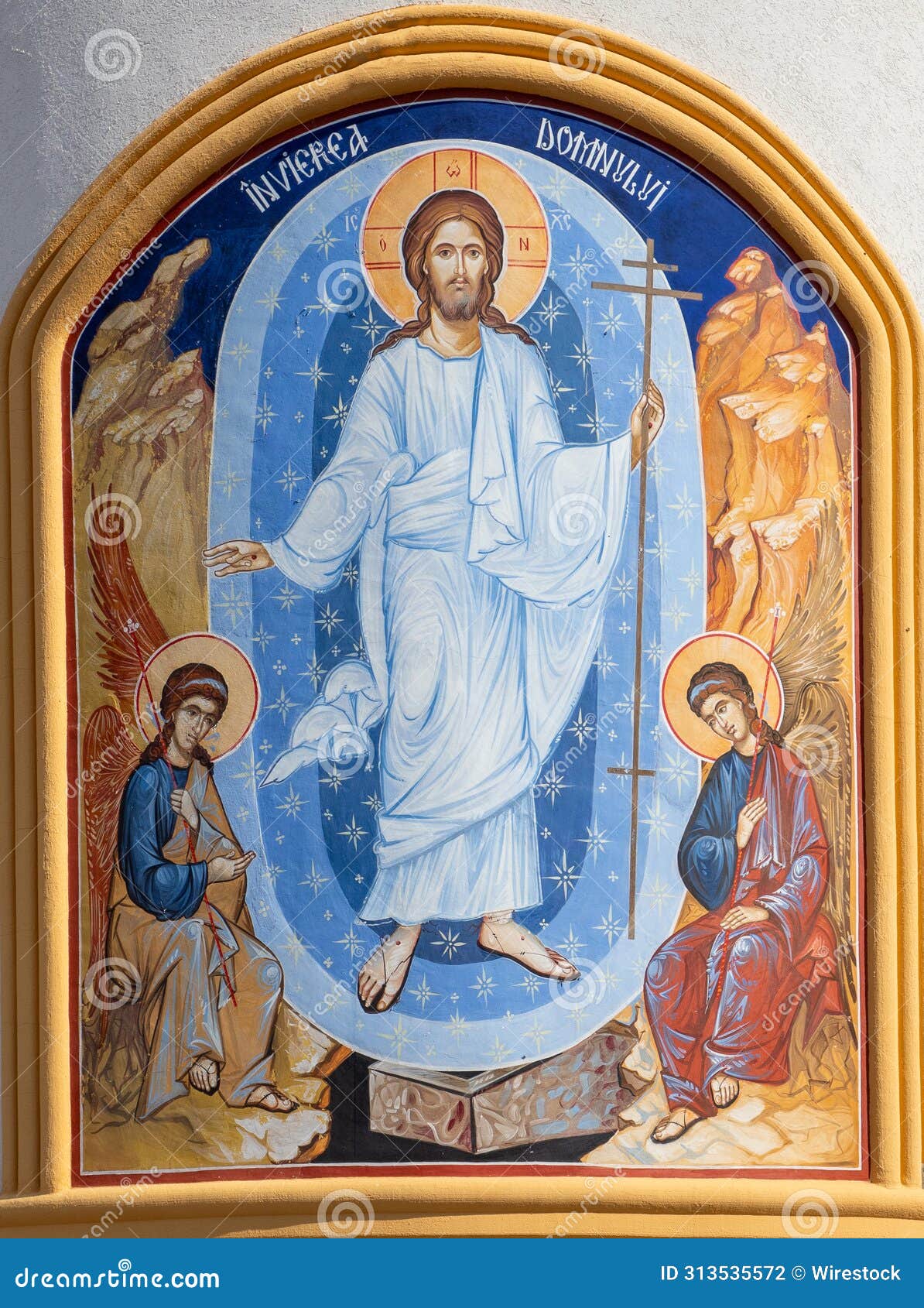 An Image of Jesus is Displayed in a Wall Mounted Mural Editorial ...