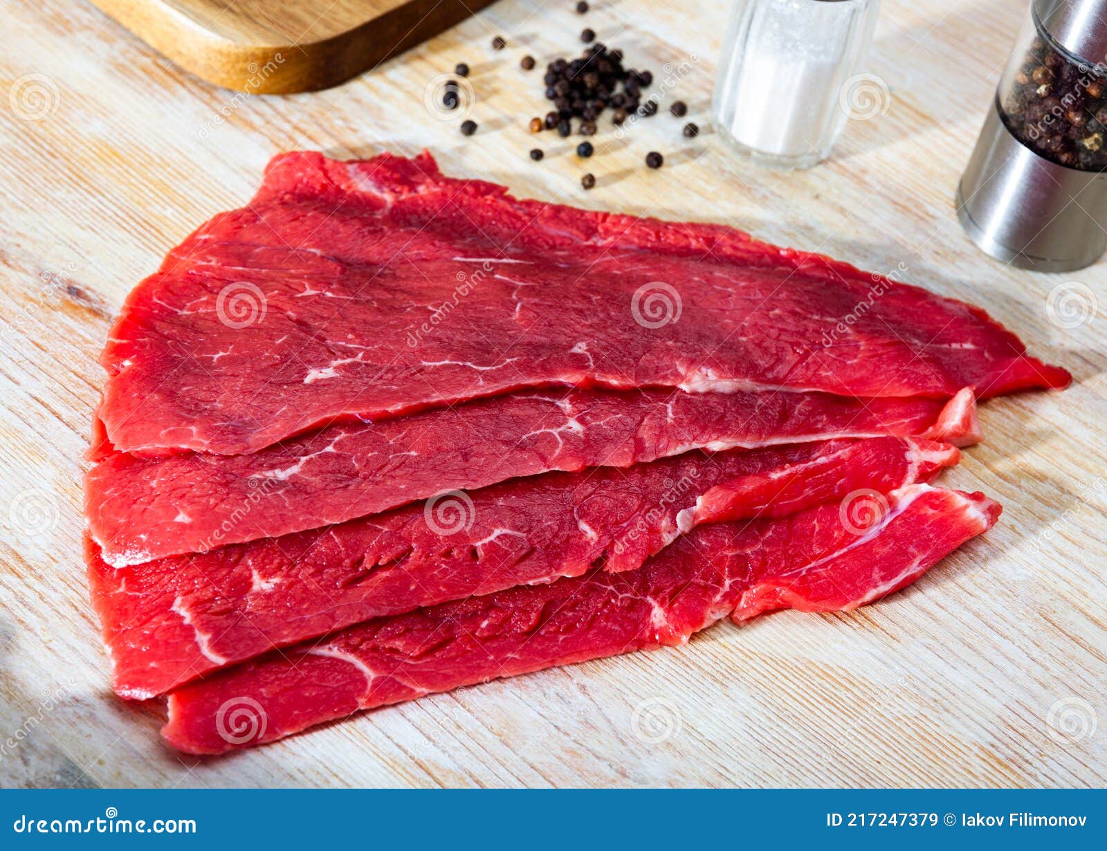 Image of Raw a Beef Fillet Cut into Pieces. Stock Image - Image of ...