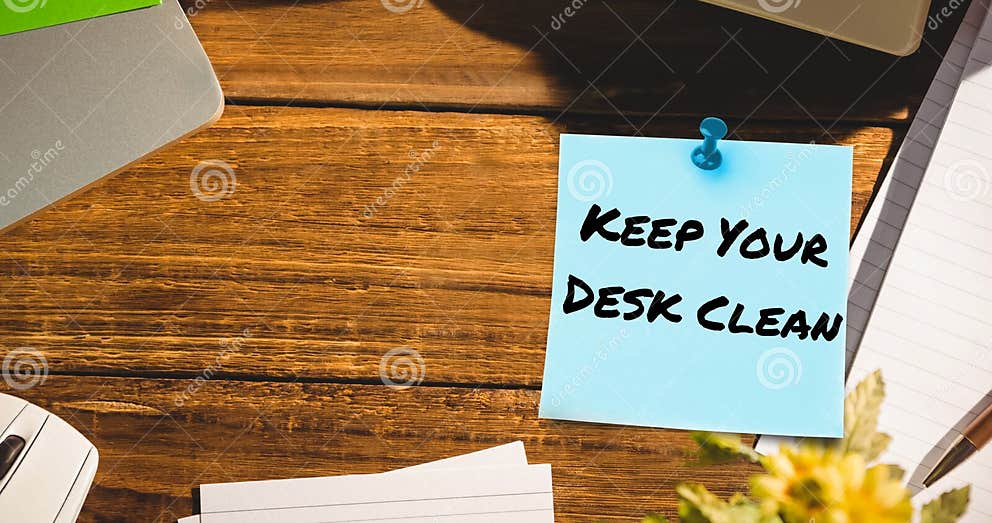 Image of Keep Your Desk Clean Text on Memo Note on Desk Stock Image ...