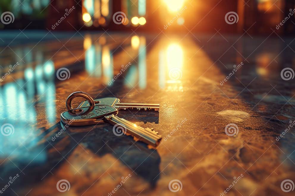 An Image of Keys on a Counter Stock Illustration - Illustration of ...