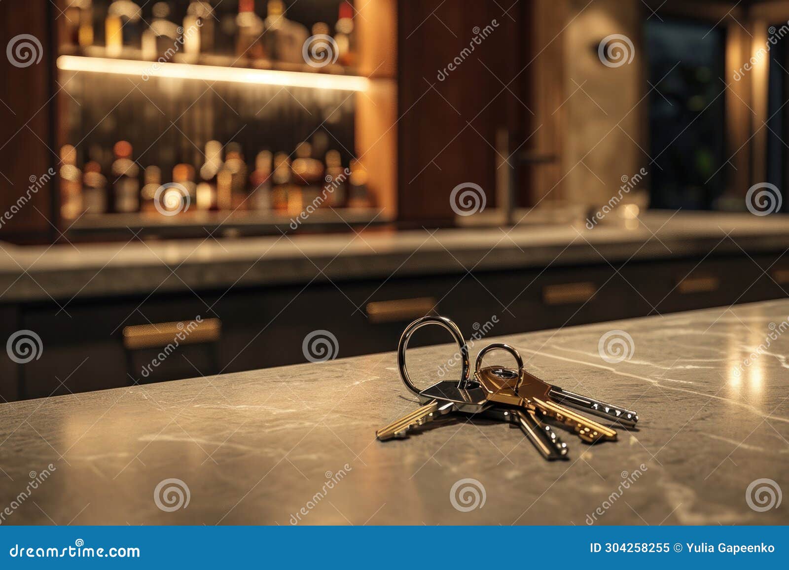 An Image of Keys on a Counter Stock Illustration - Illustration of ...