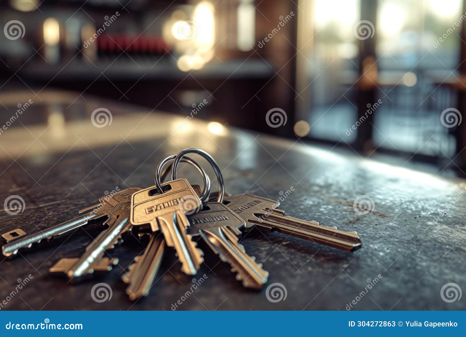 An Image of Keys on a Counter Stock Illustration - Illustration of ...