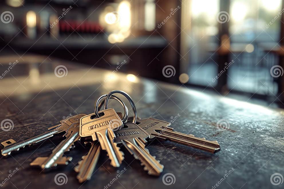 An Image of Keys on a Counter Stock Illustration - Illustration of ...