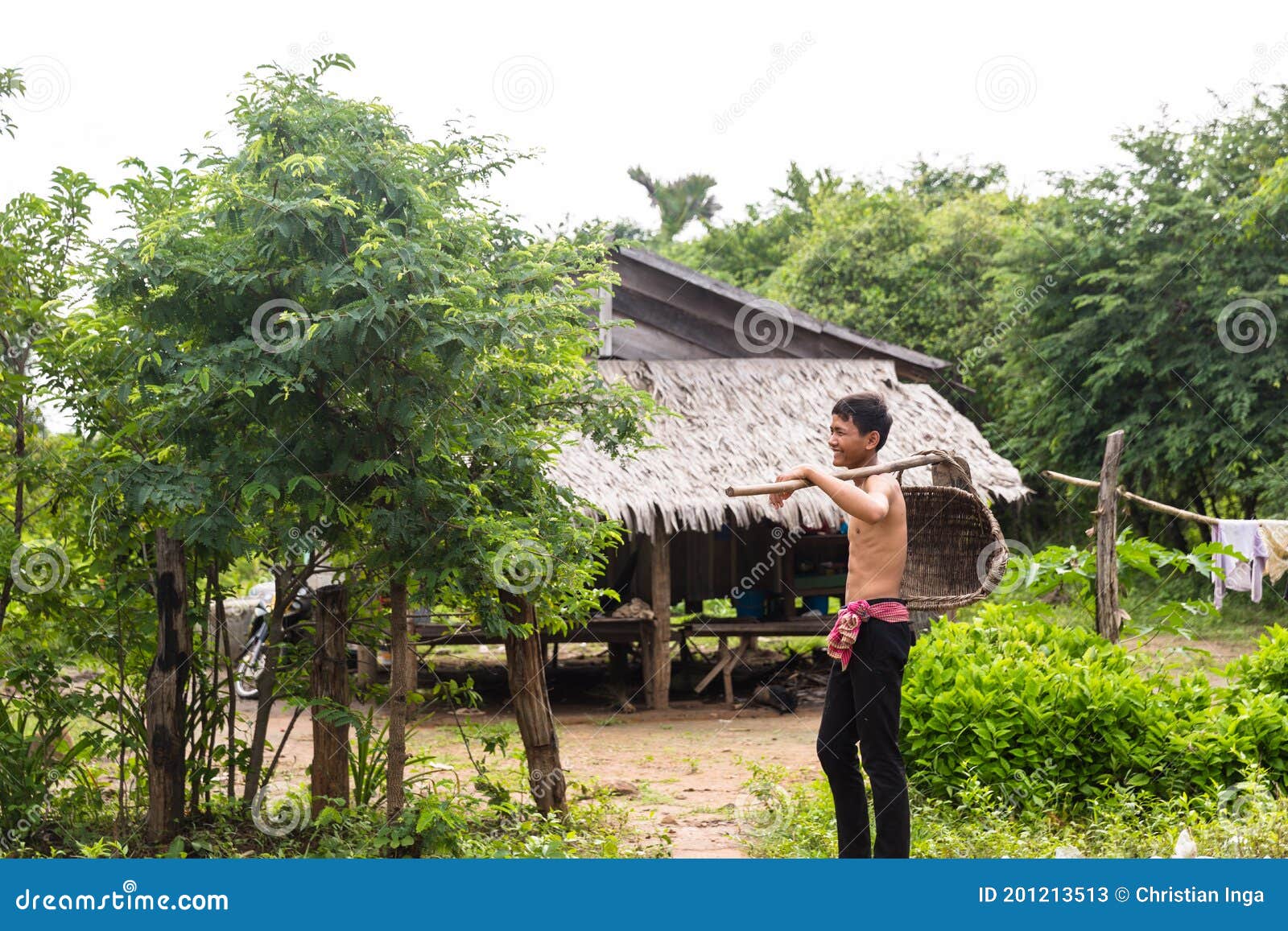 Image of a Khmer Rural Man in the Countryside. Editorial Stock Photo ...