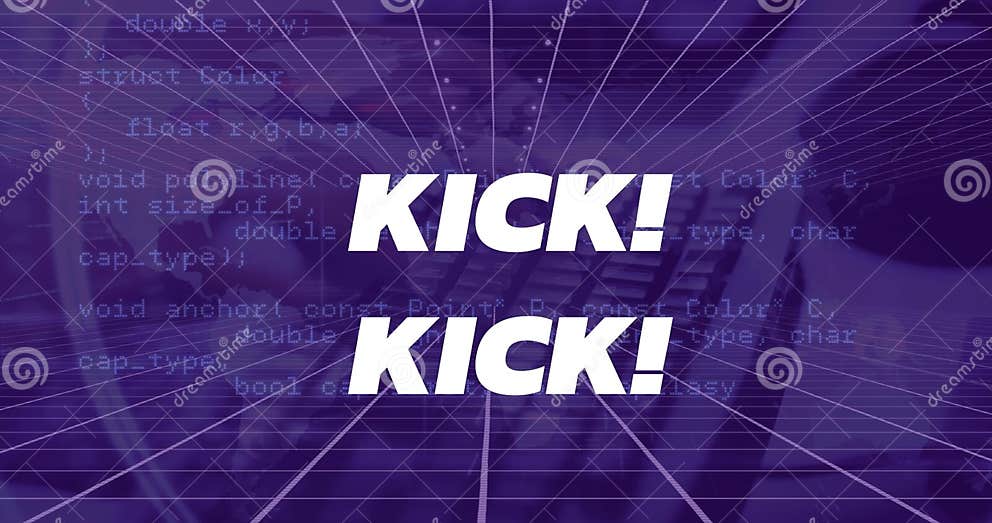 Image of Kick Text and Data Processing Over Hands Typing on Keyboard ...