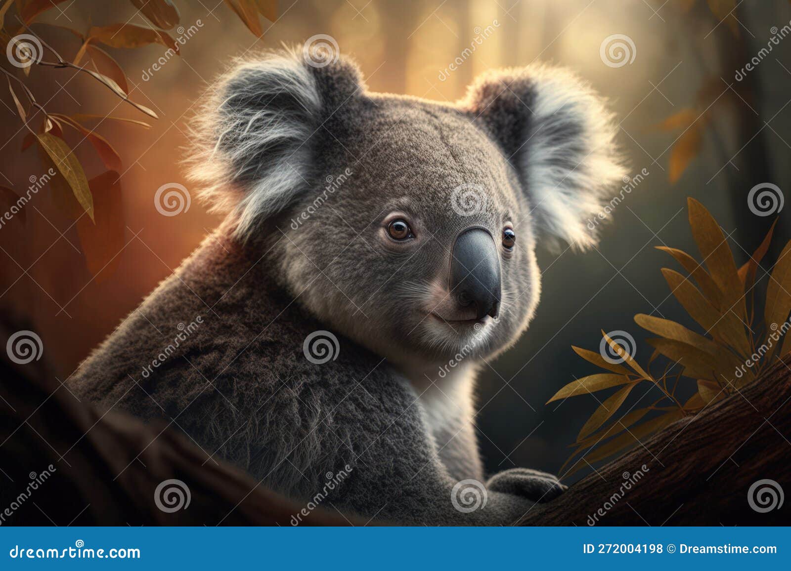 An Image of a Koala in Close Up Stock Illustration - Illustration of ...