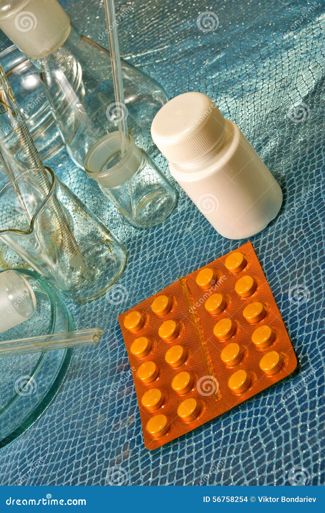 Image of Laboratory Glassware and Tablets Stock Photo - Image of glass ...