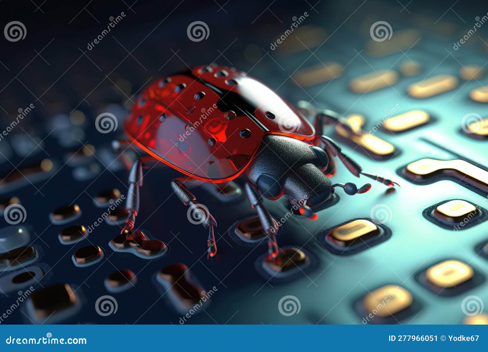 Image of Ladybug with Beautiful Colors and Light with Technology ...