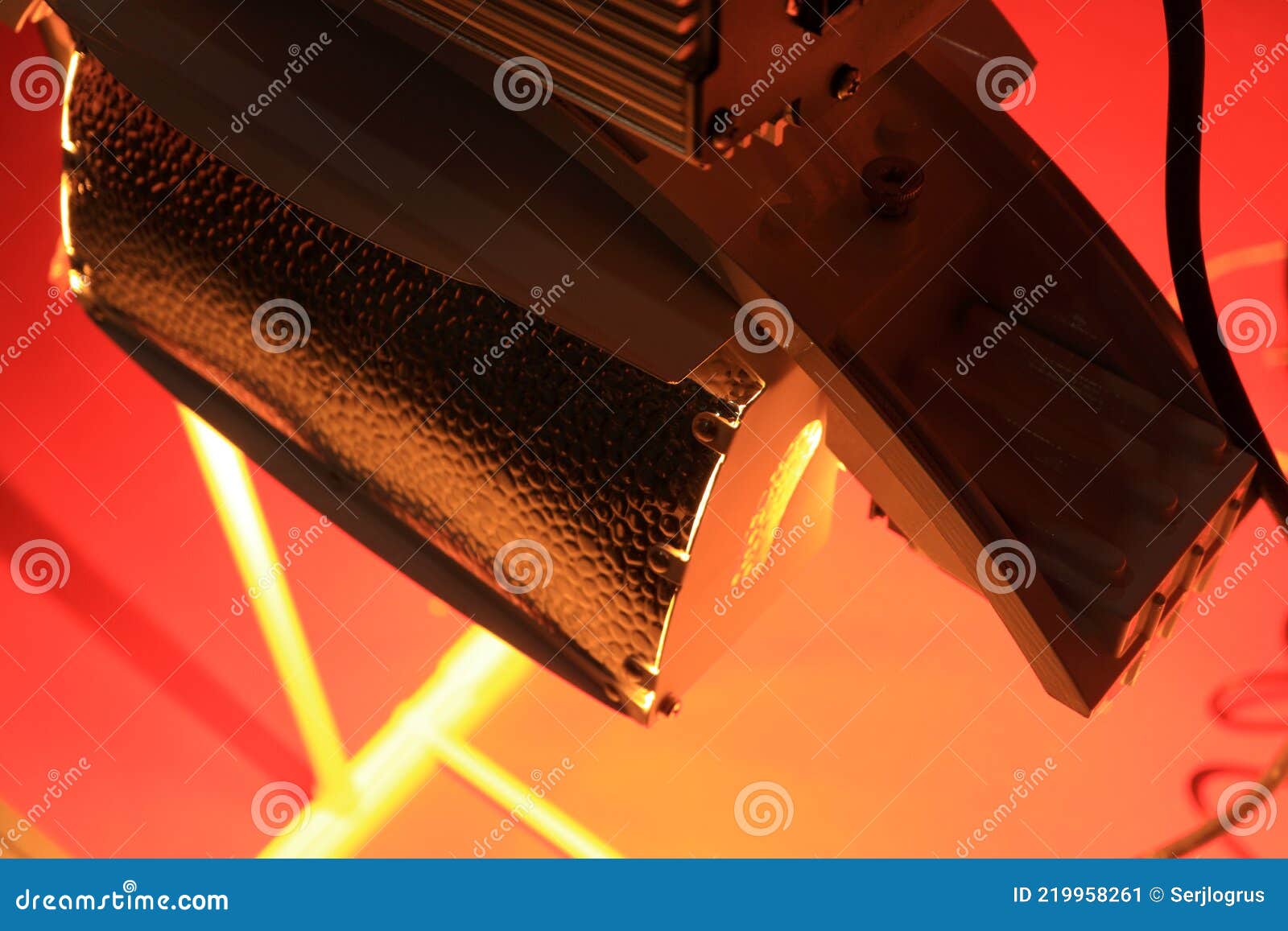 Lamp of Artificial Sunlight Stock Image - Image of colored, green ...