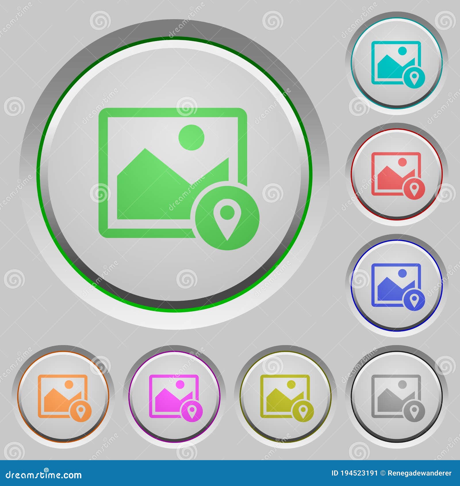 Image Landmark GPS Map Location Push Buttons Stock Vector ...