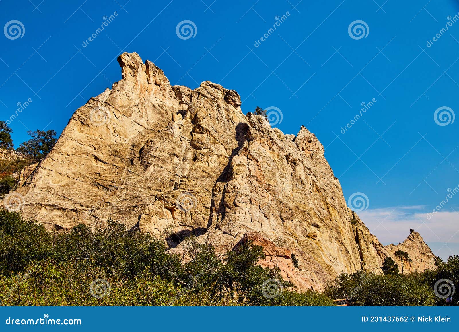 Large Brown Rock Pillars with Blue Sky Stock Photo - Image of ...