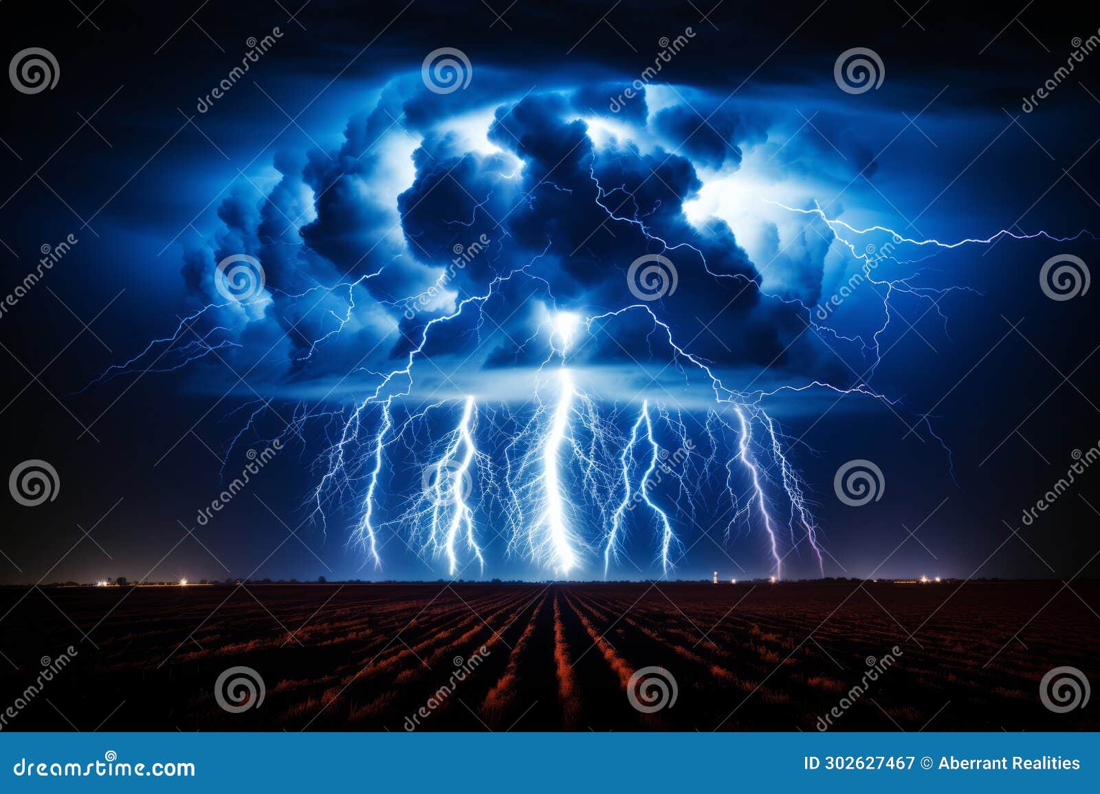 An Image of a Large Cloud with Lightning Coming Out of it Stock ...