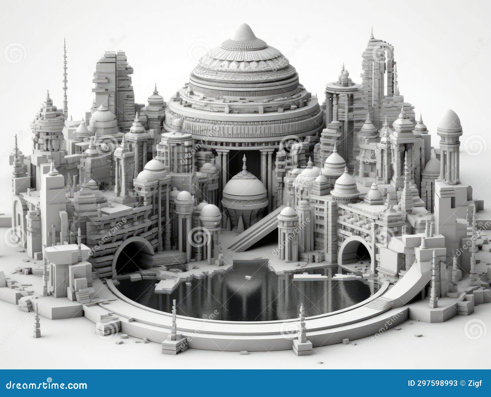 Image is Large, Detailed Model of an Urban City. it Features Various ...