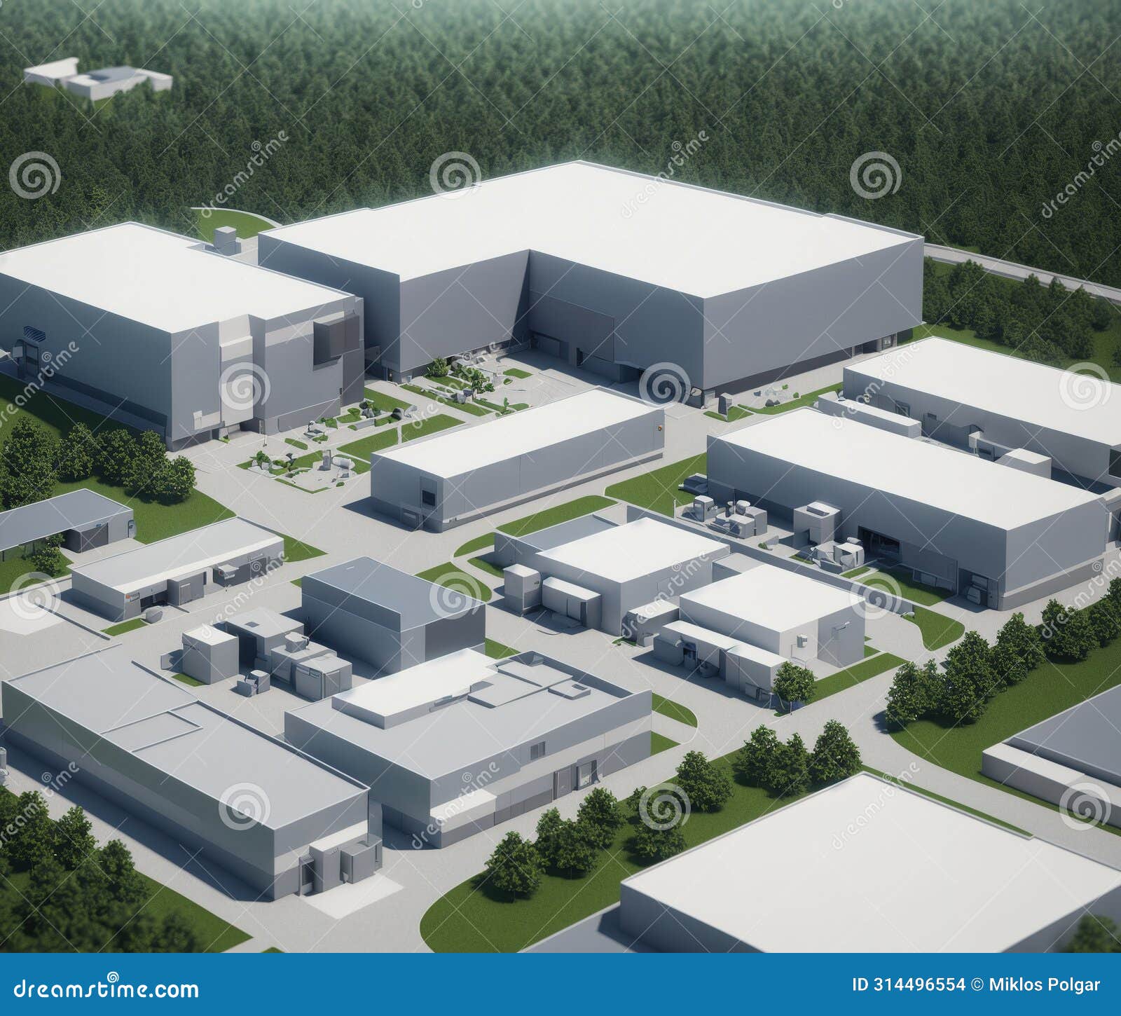An Image of a Large Industrial Complex with Several Buildings and ...