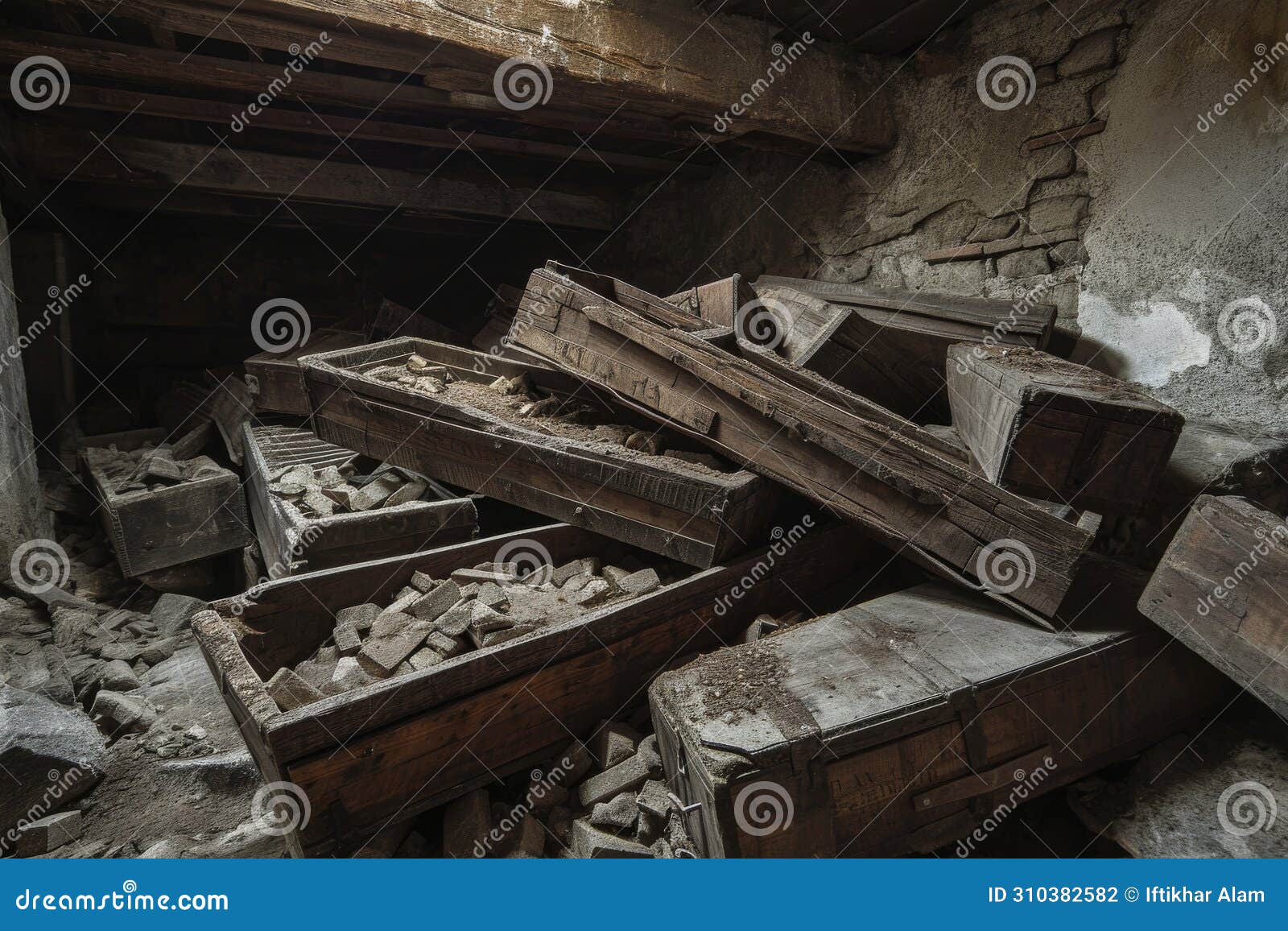 An Image of a Large Stack of Wooden Logs Placed Inside a Room, Creating ...