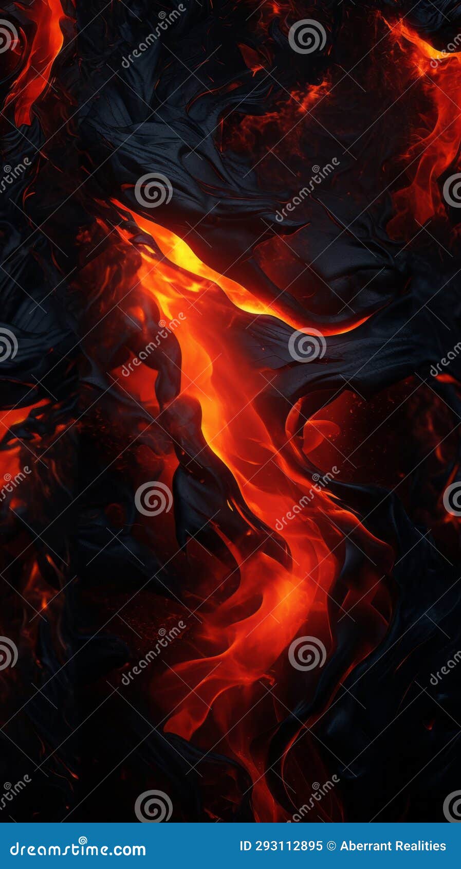 An Image of Lava and Fire on a Black Background Stock Illustration ...