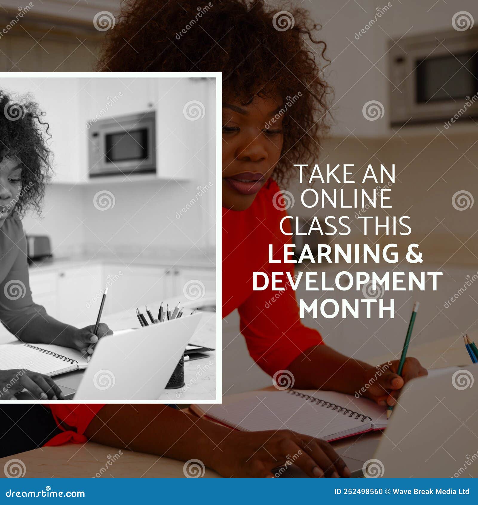 Image of Learning and Development Month Over African American Working ...