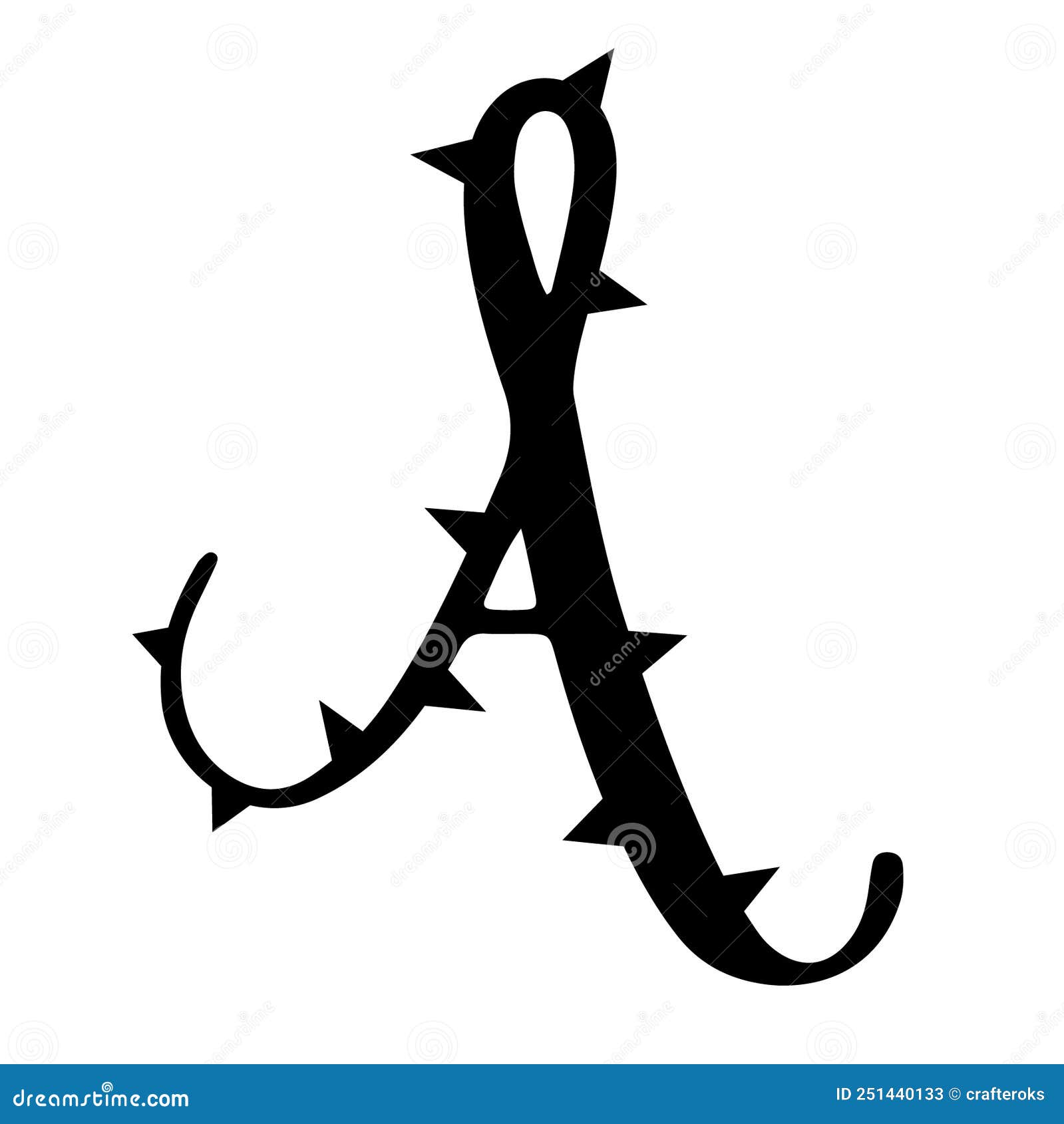 Letter of the Alphabet with Thorns EPS Vector File Stock Vector ...