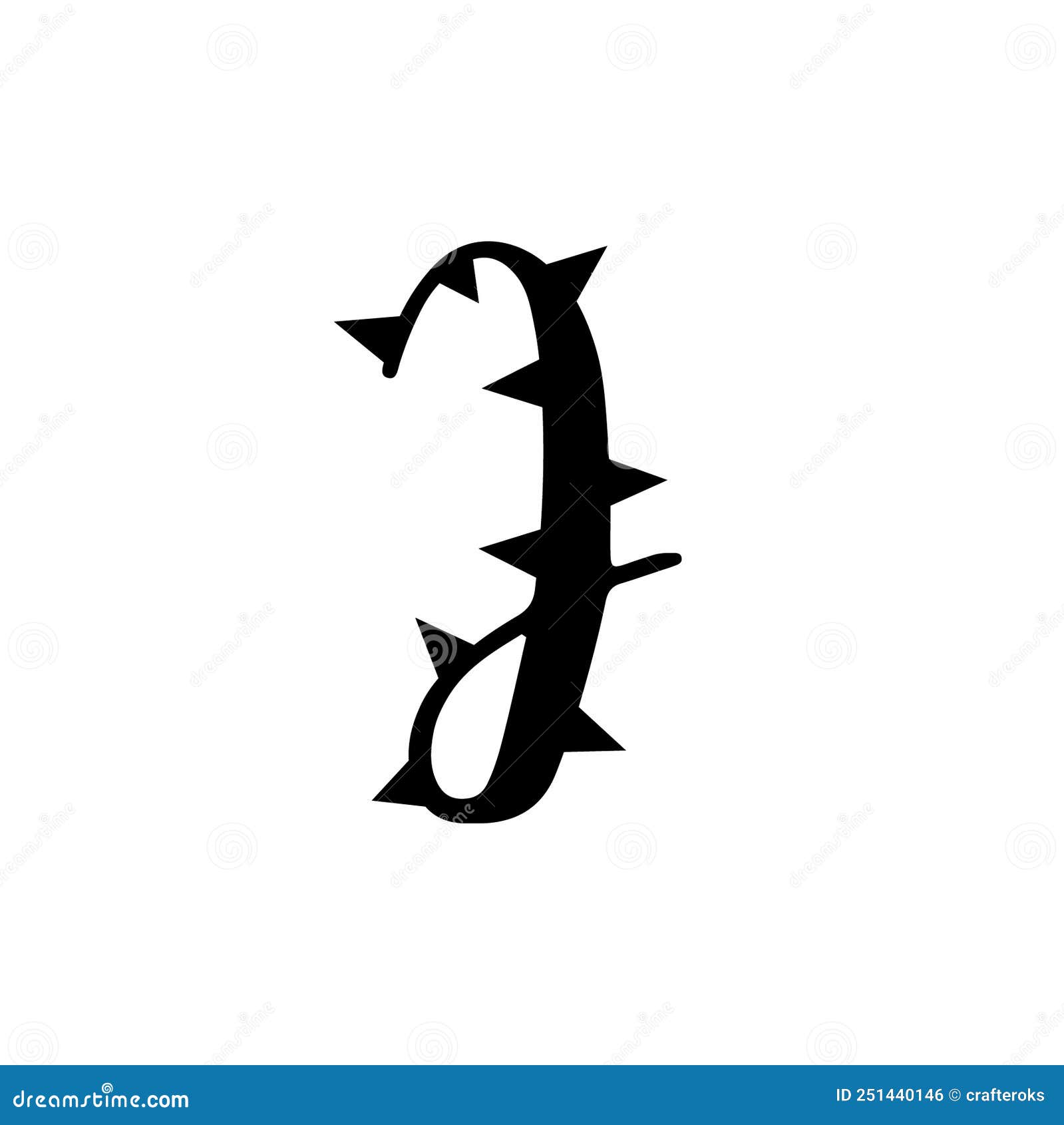 Letter of the Alphabet with Thorns EPS Vector File Stock Vector ...
