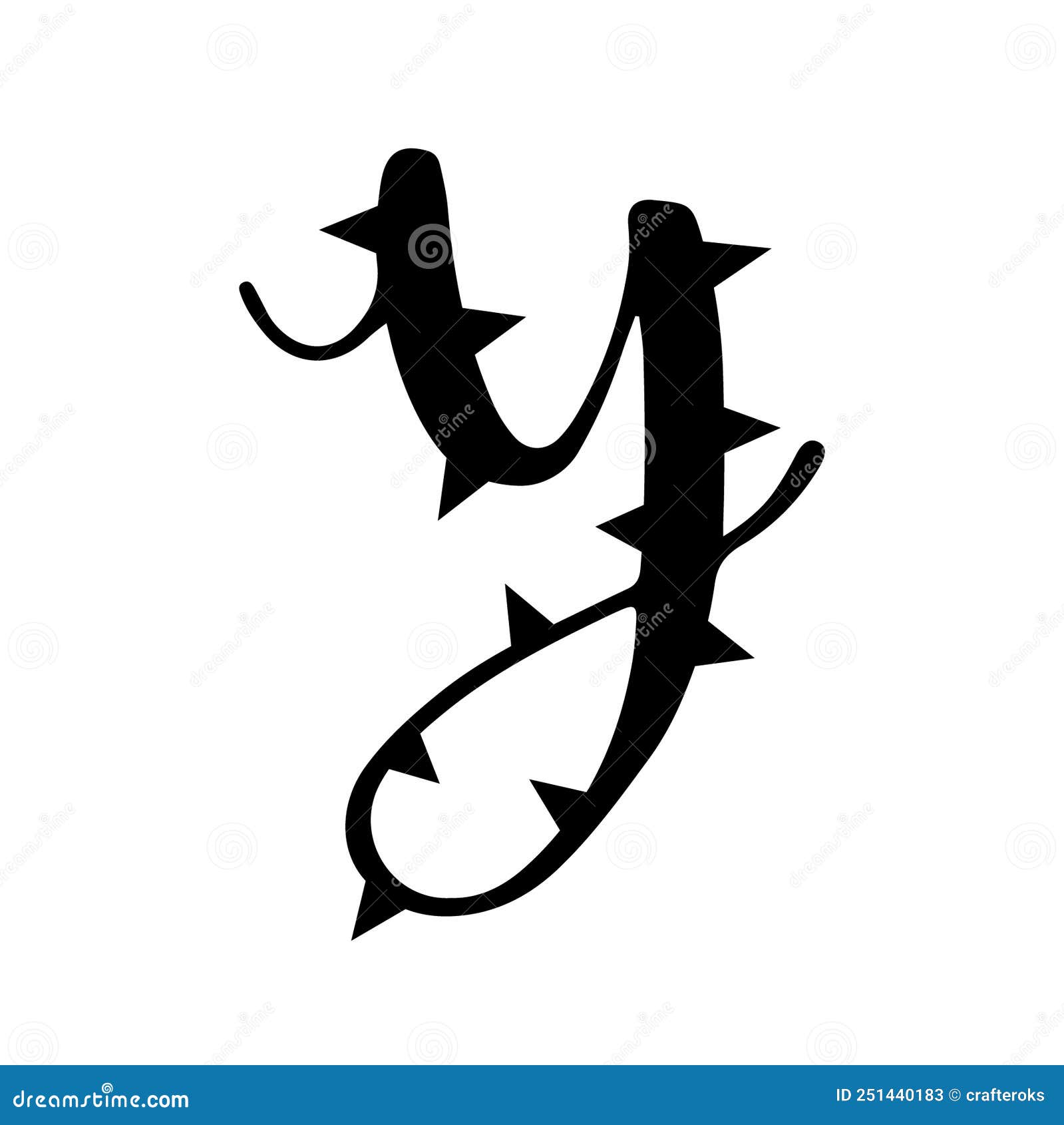 Letter of the Alphabet with Thorns EPS Vector File Stock Vector ...