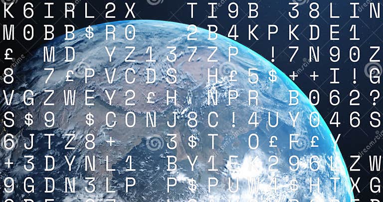 Image of Letters and Numbers Processing Over Globe Stock Illustration ...