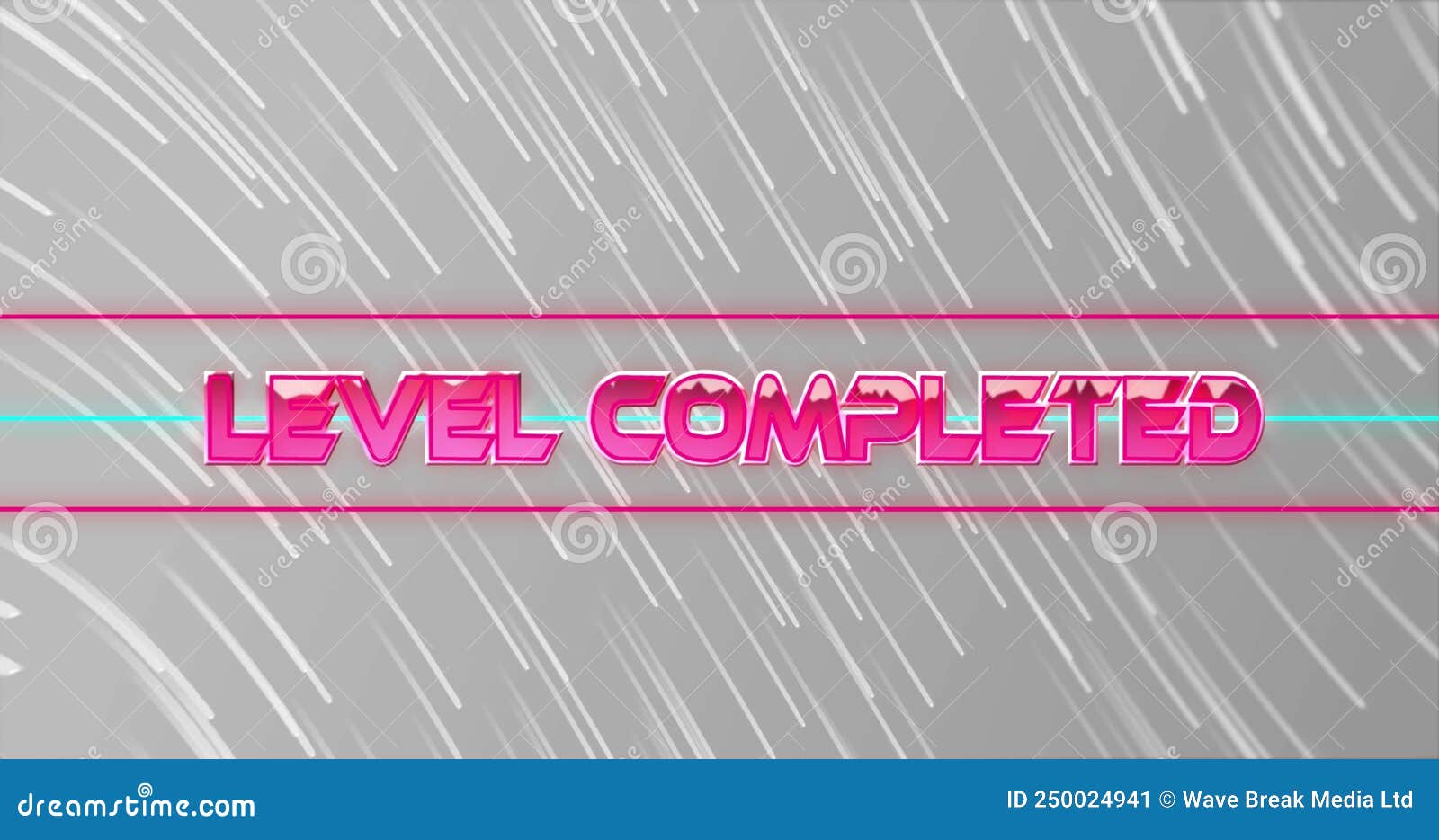 Image of Level Completed Text Over White Trails of Lights Stock ...
