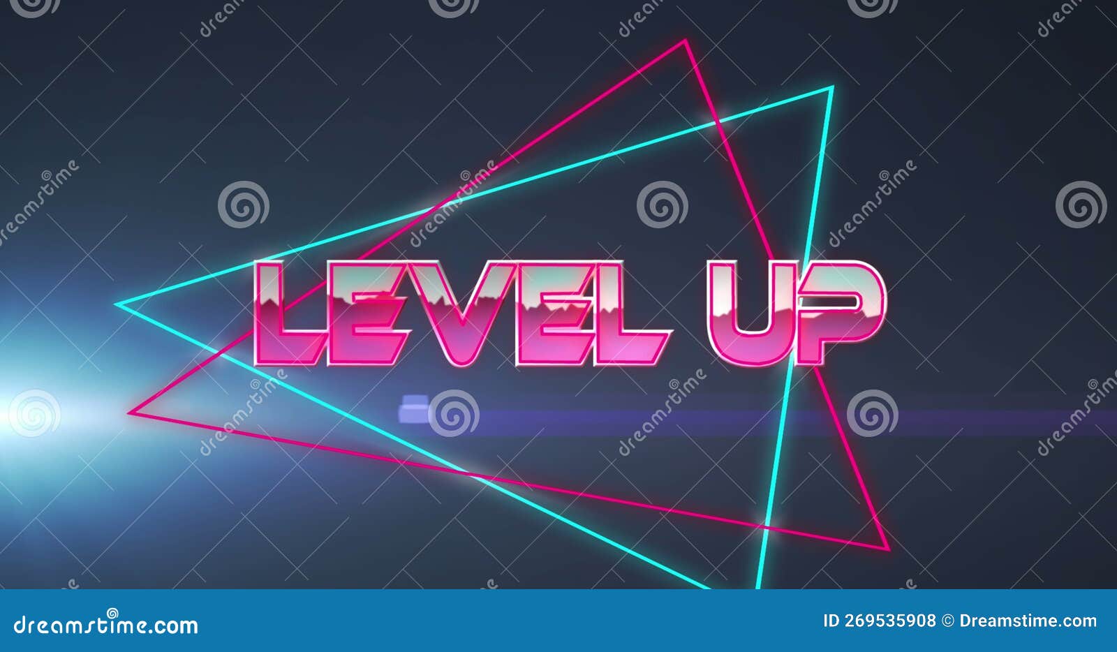 Image of Level Up Text and Graphics on Dark Background Stock ...
