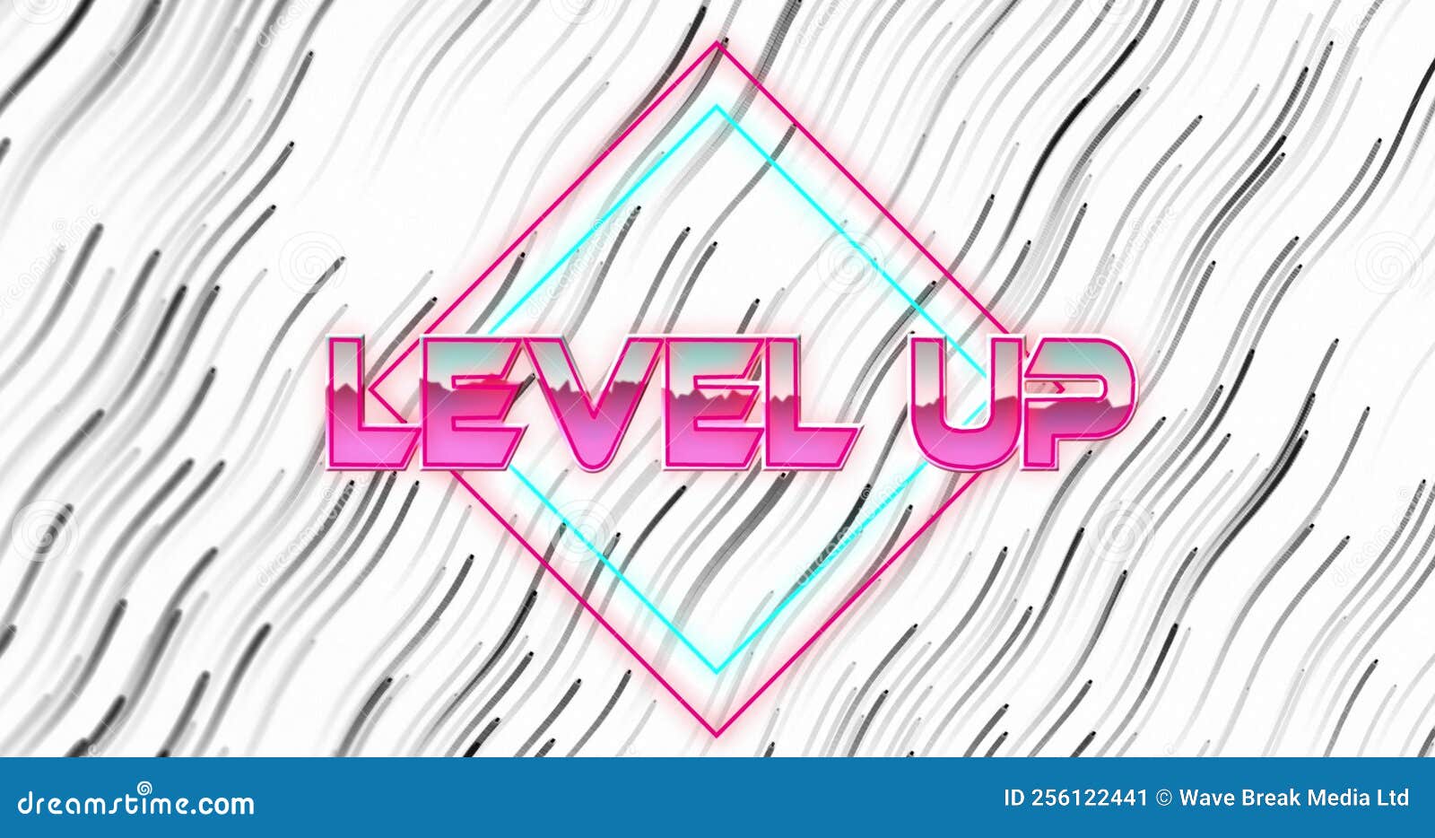 Image of Level Up Text Over Moving Trails Stock Illustration ...