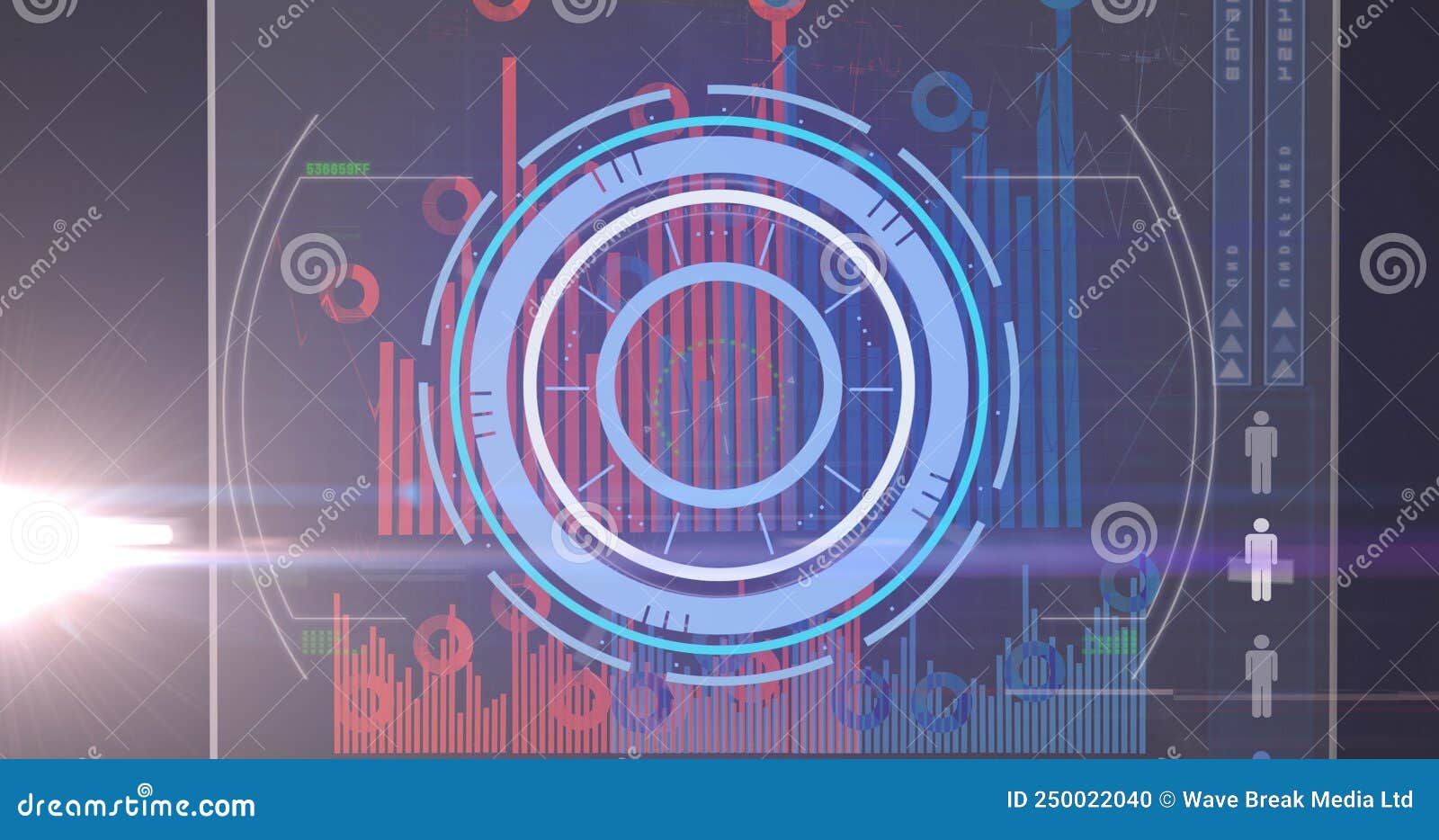 Image of Light, Processing Circle on Scientific Graph and Data Stock ...
