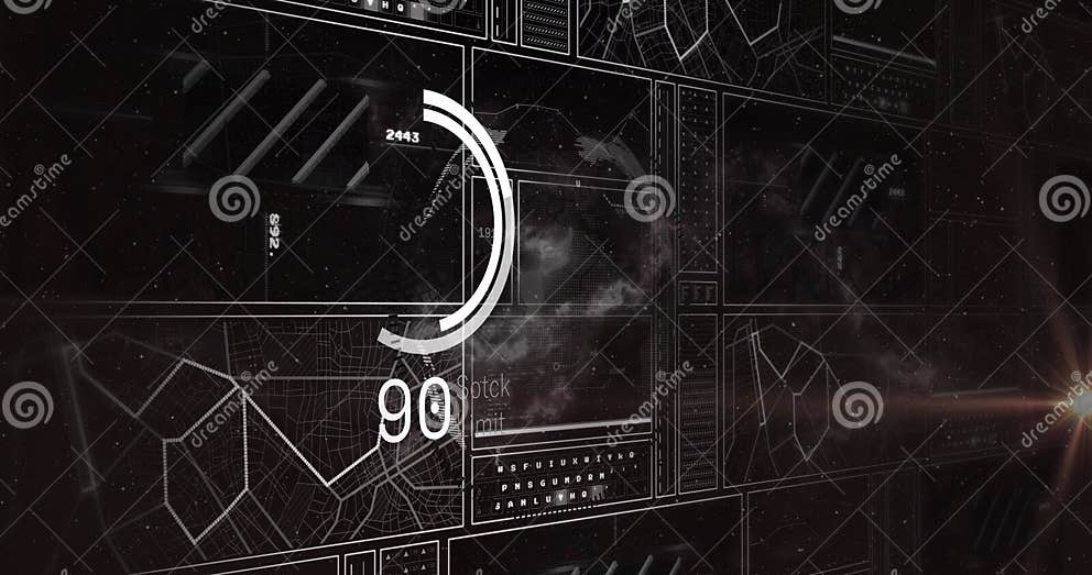 Image of Light Spot Over Interface with Data Processing Against ...