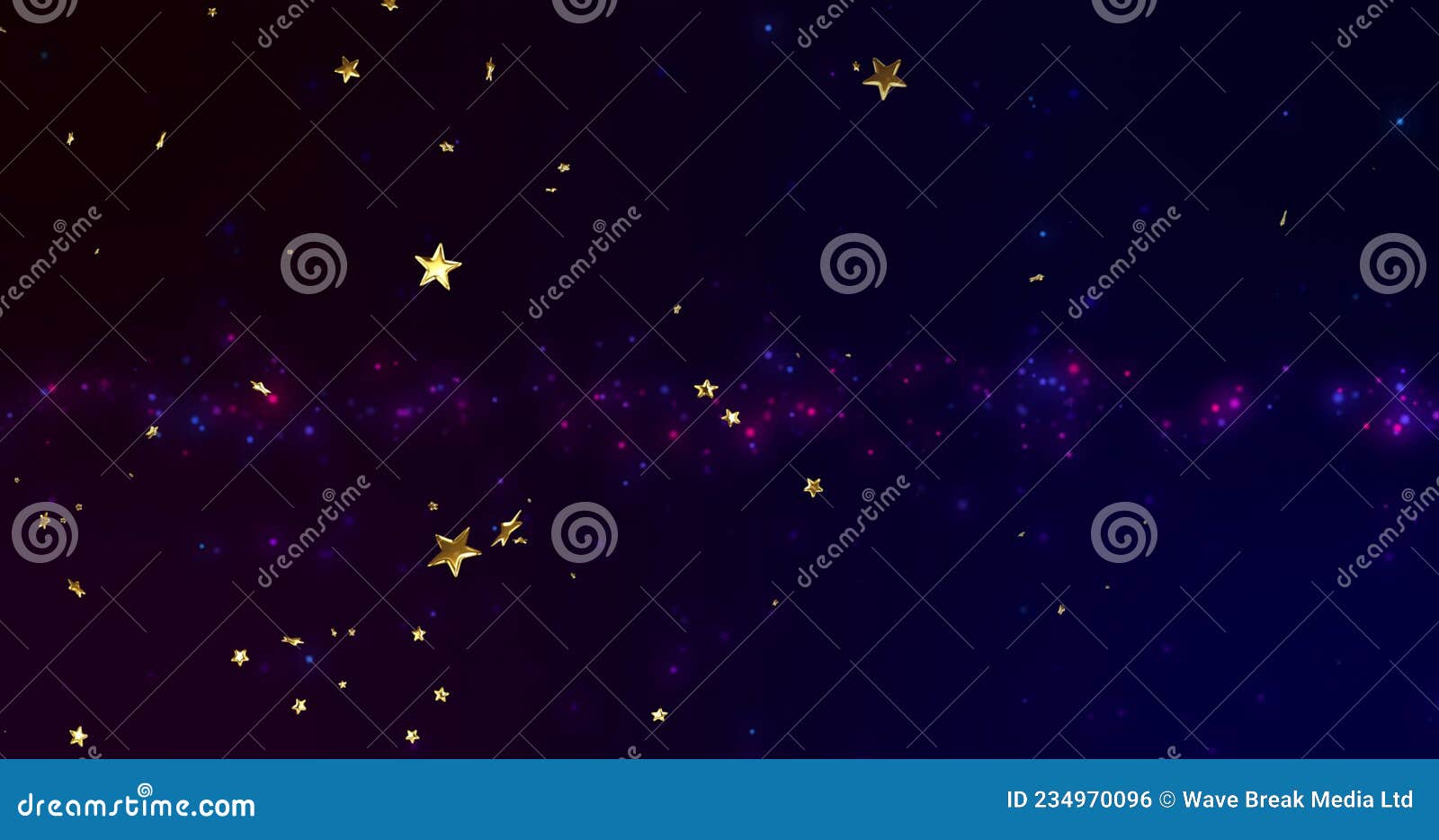 Image of Light Spots and Stars on Black Background Stock Illustration ...