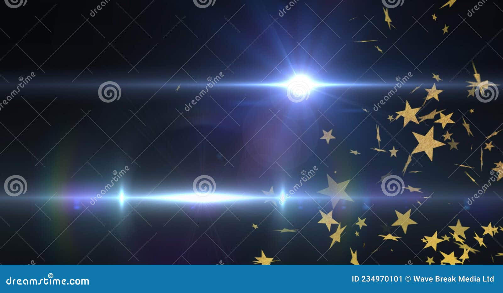 Image of Light Spots and Stars on Black Background Stock Illustration ...