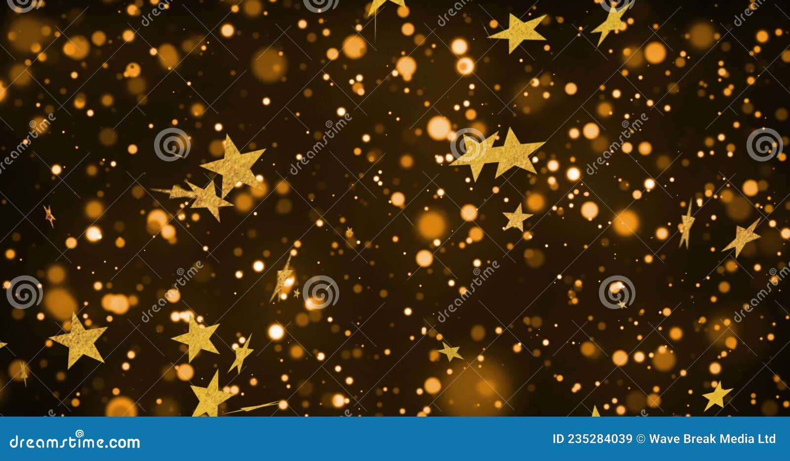 Image of Light Spots and Stars on Black Background Stock Illustration ...