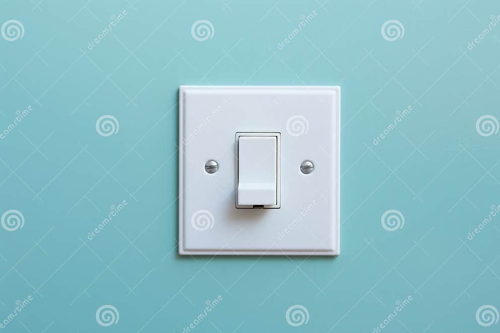 Image of a Light Switch Turned Off in a Daytime Stock Image - Image of ...