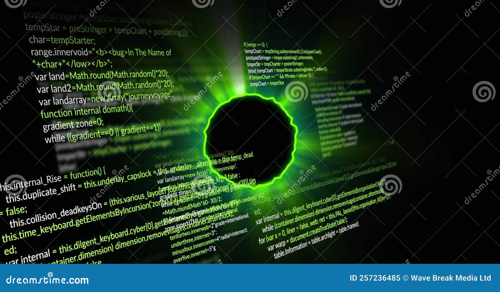 Image of Light Trails Over Data Processing on Black Background Stock ...