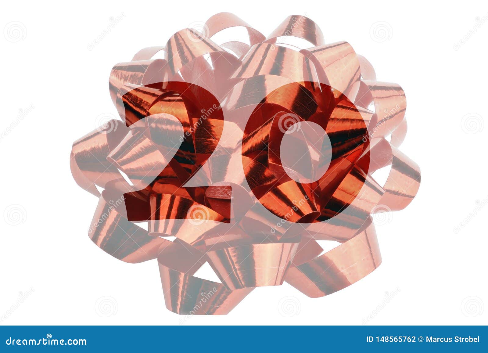 Image of a Lightened Gift Loop Made of Red Gift Ribbon with Transparent ...