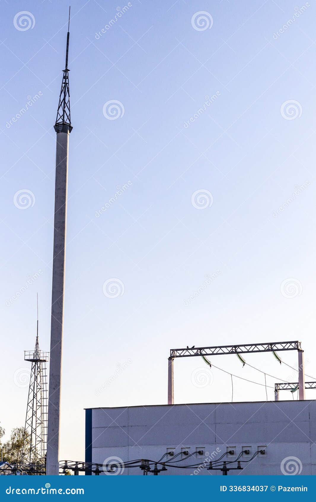 Image of the Lightning Rods at the Power Substation. Clean Energy Stock ...