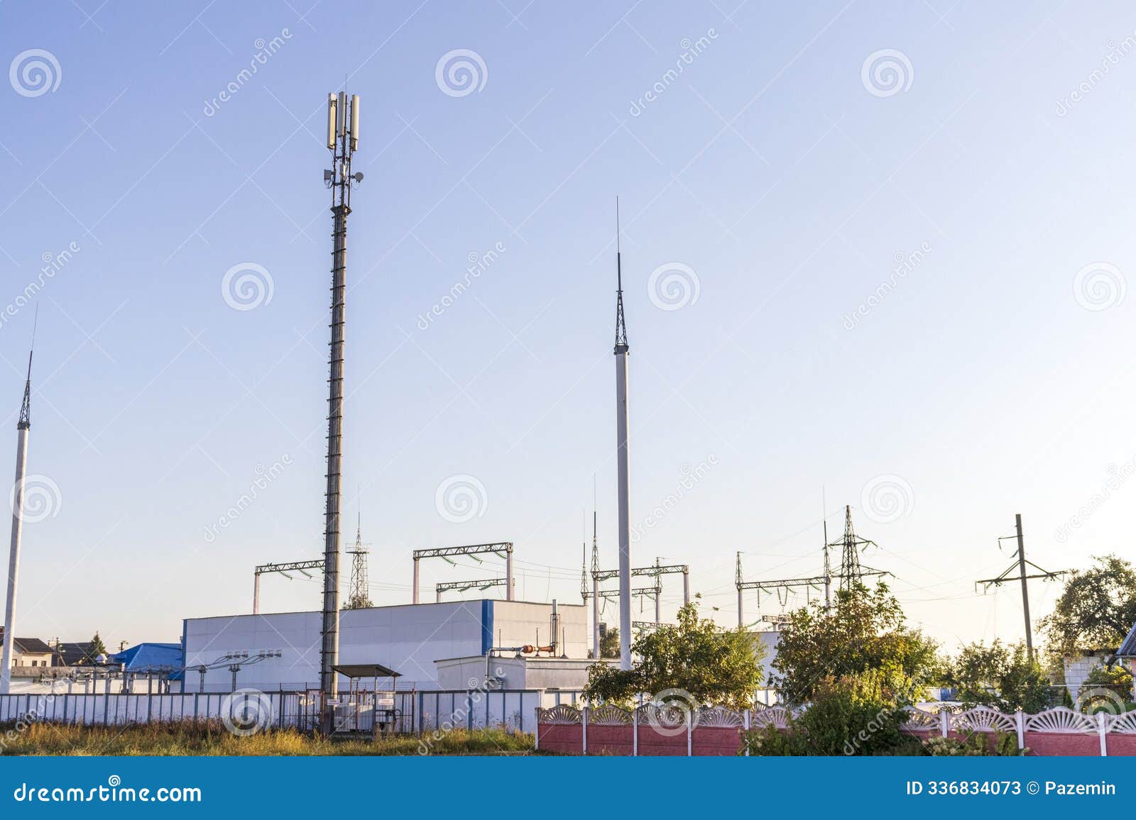 Image of the Lightning Rods at the Power Substation. Clean Energy Stock ...