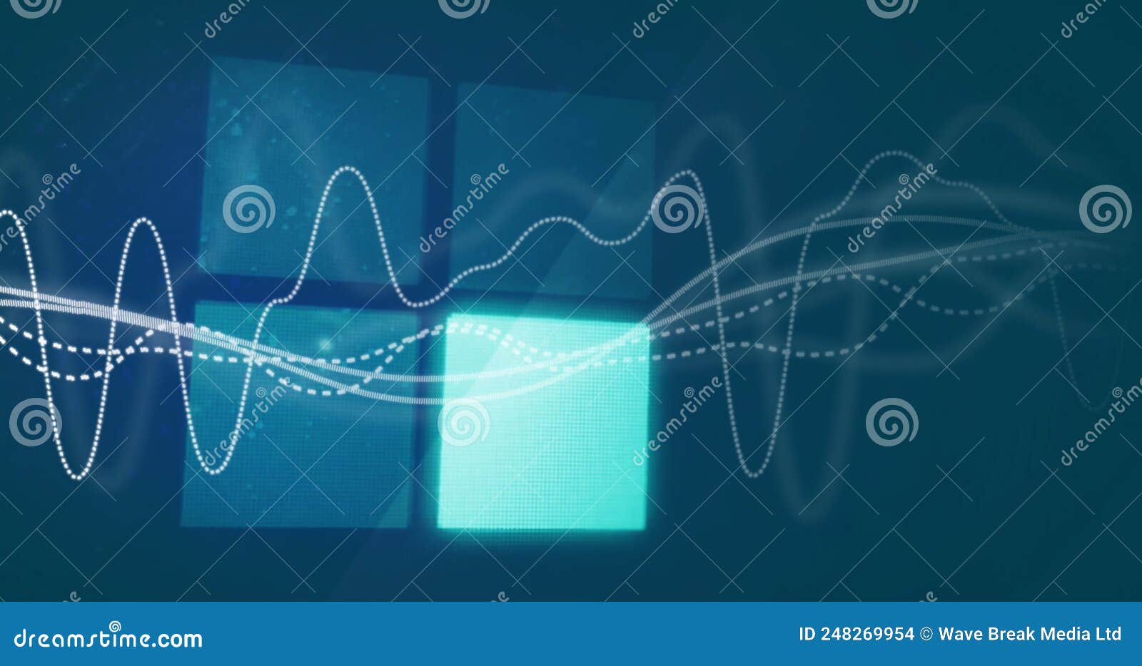 Image of Lights and Graphs on Blue Background Stock Illustration ...