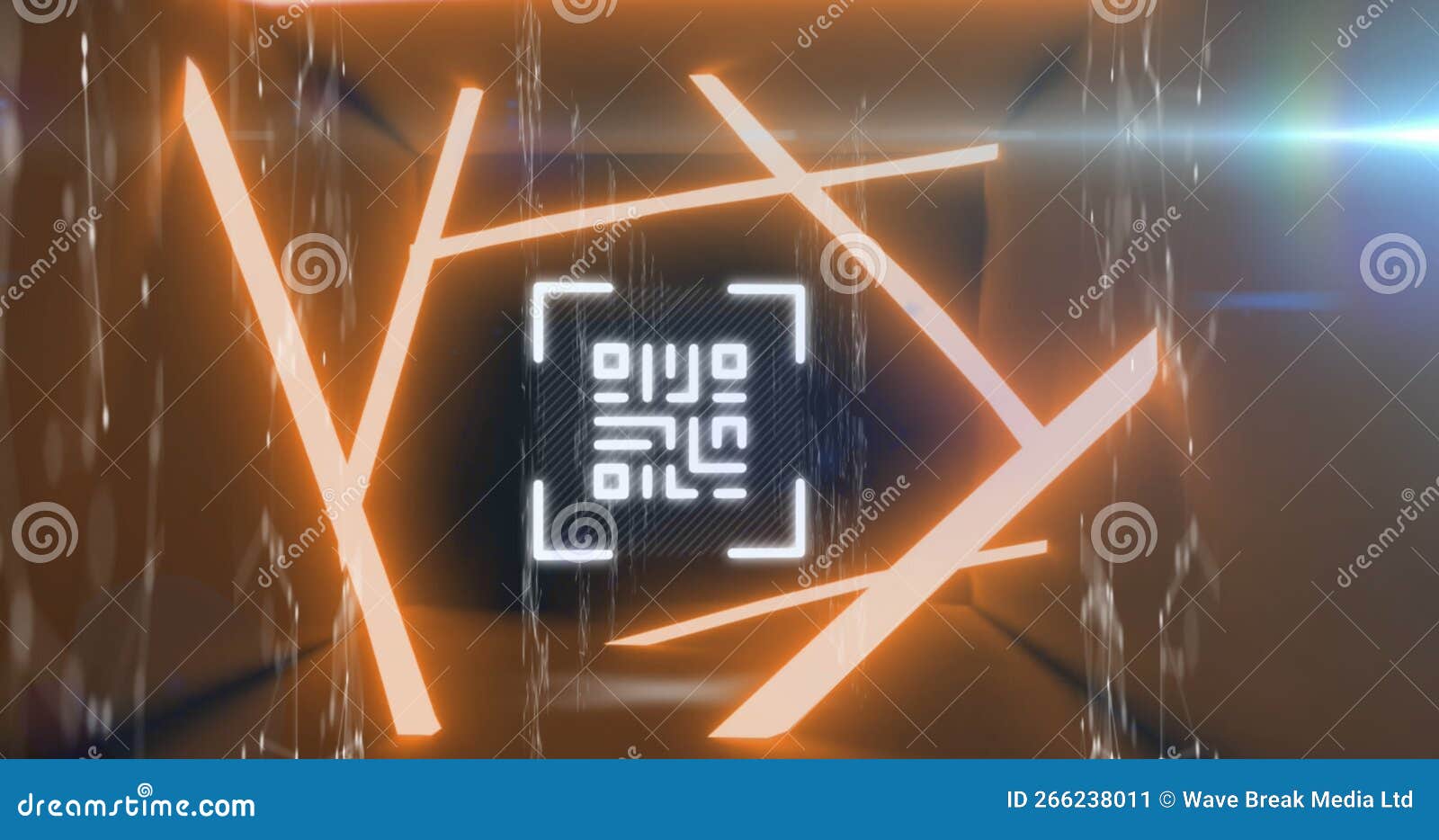 Image of Lights and Qr Code in Orange Runnel Stock Illustration ...