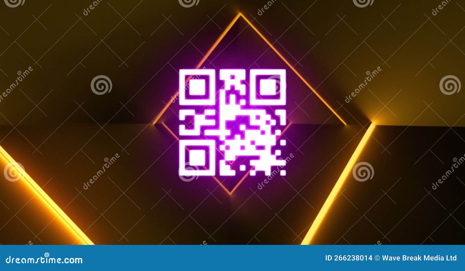 Image of Lights and Qr Code in Orange Space Stock Illustration ...