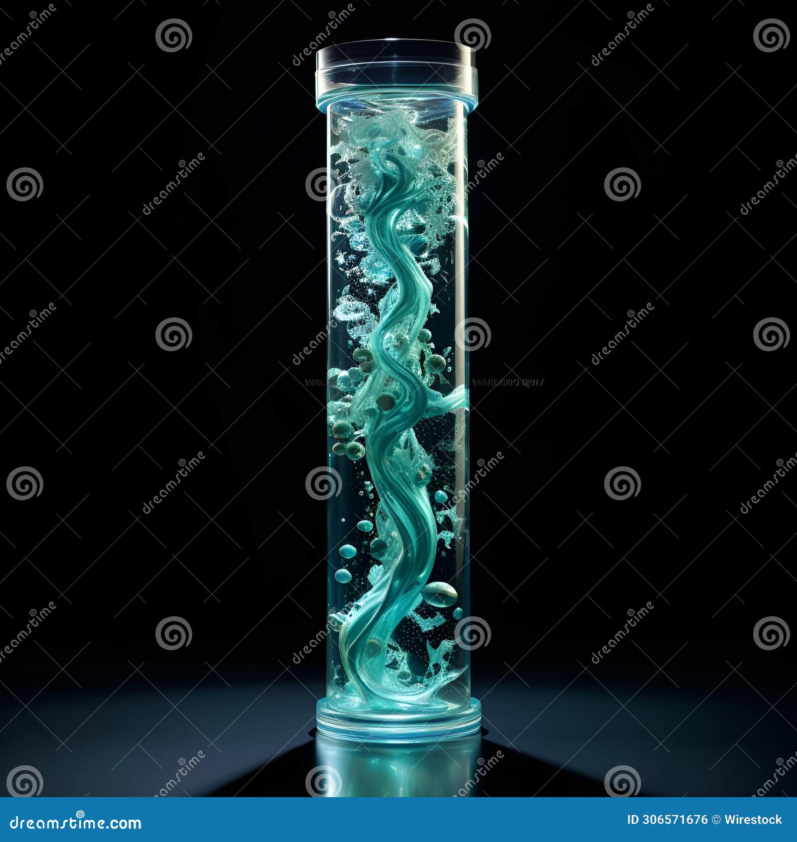 An Image of Liquid Being Stirred in a Cylinder on a Black Surface Stock ...
