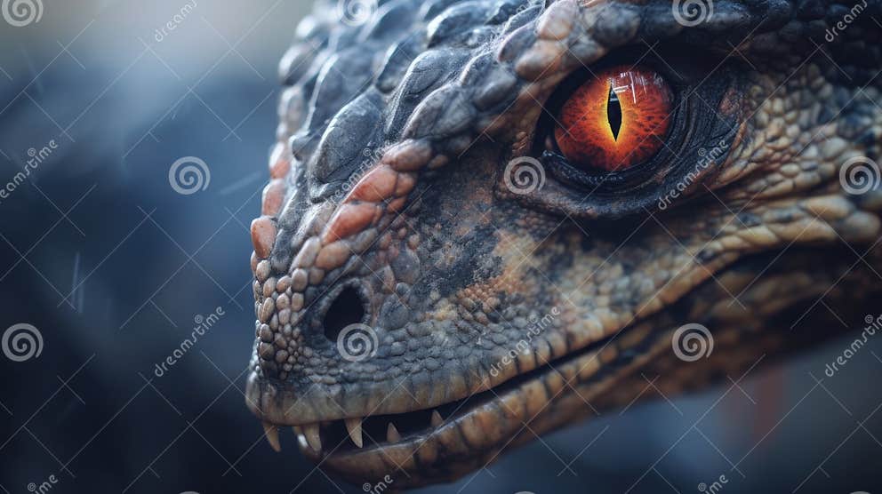 An Image of a Lizard with Red Eyes, AI Stock Photo - Image of species ...